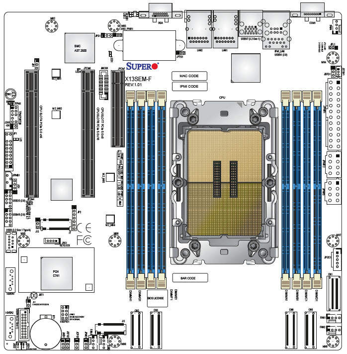 Supermicro Server Mainboard X13SEM-TF (MBD-X13SEM-TF-B)